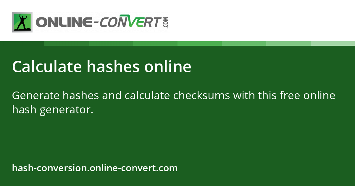 Calculate hashes online